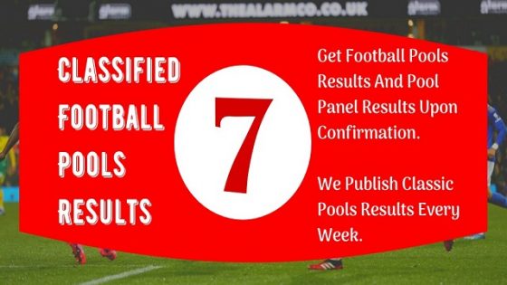 Week 7 Pool Result For Sat 16, Aug 2025, UK 2025/2026